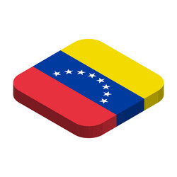 Rounded rectangle flag of venezuela Royalty Free Vector