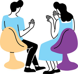 Isolated woman and man avatar back Royalty Free Vector Image