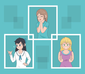 Anime Set Vector Images (over 440,000)