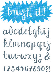 Calligraphic brush pen font hand drawn Royalty Free Vector