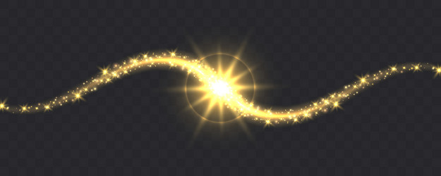 Magic golden light trail effect isolated Vector Image