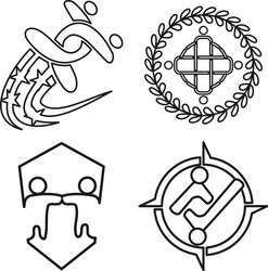 Leaf gear star commitment teamwork together Vector Image