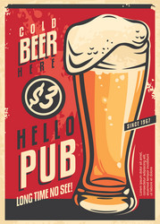 Beer pub poster design Royalty Free Vector Image