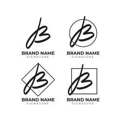 Stylish letter b signature handwriting logo Vector Image