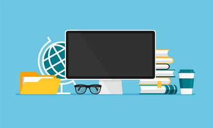 Workspace for student or school Royalty Free Vector Image