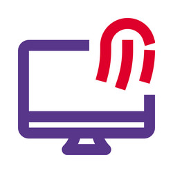 Fingerprint lock system installed in desktop Vector Image