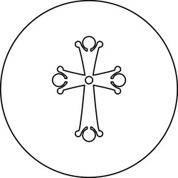 Four pointed cross drop shaped cross monogram Vector Image