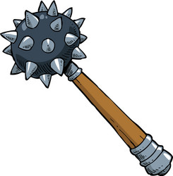 Mace icon fantasy weapon cartoon medieval club Vector Image