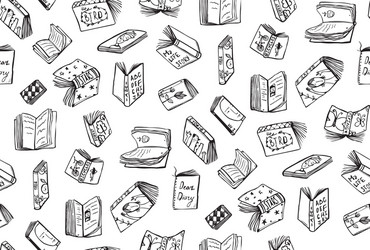 Seamless pattern with open and closed books Vector Image