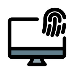 Fingerprint lock system installed in desktop Vector Image