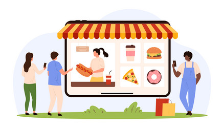 Online fast food order and delivery catering Vector Image
