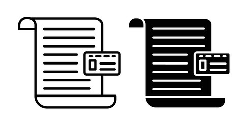 Billing icon set bill receipt and invoice payment Vector Image