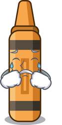 Crying pink crayons in character shape Royalty Free Vector