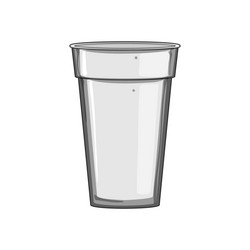 Transparent plastic cup cartoon Royalty Free Vector Image