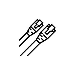 Lan cable icon computer component icon solid Vector Image