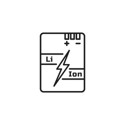Lithium ion battery icon Royalty Free Vector Image