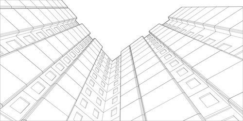 Drawing generic modern high rise buildings Vector Image