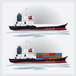 Front view of a cargo ship Royalty Free Vector Image