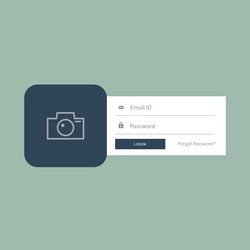 Modern flat green login form ui template design Vector Image