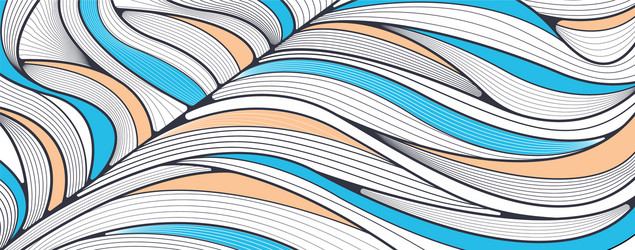 Hand drawn lines wave pattern Royalty Free Vector Image