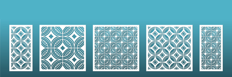 Laser cut template set abstract geometric pattern Vector Image