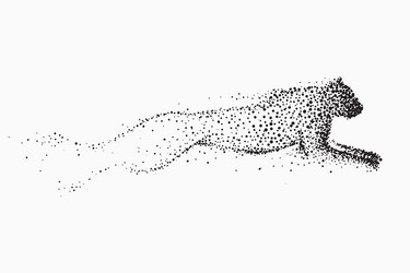 One continuous line drawing of wild leopard Vector Image