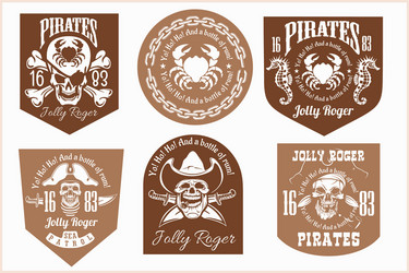 Pirate themed design elements - set Royalty Free Vector