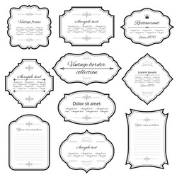 Set of black and white retro labels Royalty Free Vector