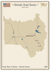 Map of grand county in colorado usa Royalty Free Vector
