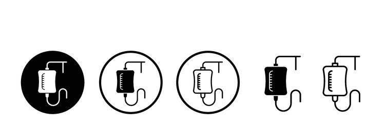 Blood transfusion icon set intravenous medical Vector Image