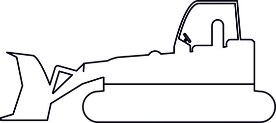 Bulldozer truck construction sign pictograph Vector Image