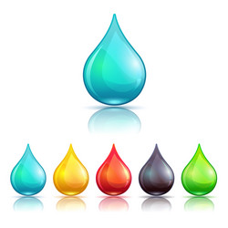 Cartoon colorful drops icons set Royalty Free Vector Image