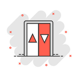 Elevator icon in comic style lift cartoon Vector Image