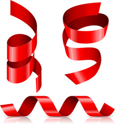 Red ribbons Royalty Free Vector Image - VectorStock