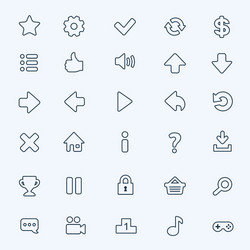 Thin line game menu level interface panels ui Vector Image