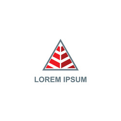 Gold triangle line stripe logo Royalty Free Vector Image