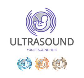 Ultrasound diagnostics logo medical research Vector Image