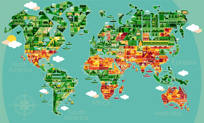 Cartoon map of south america Royalty Free Vector Image