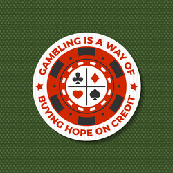 Gambling lucky sticker logo badge design Vector Image