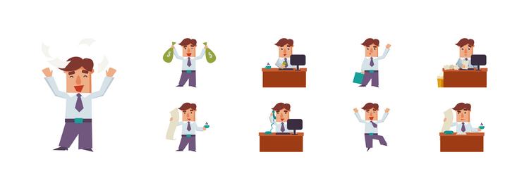 Office worker man character in formal suit Vector Image