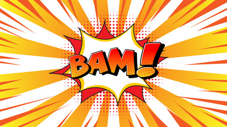 Bam restro comic style speech bubble Royalty Free Vector