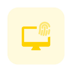 Fingerprint lock system installed in desktop Vector Image