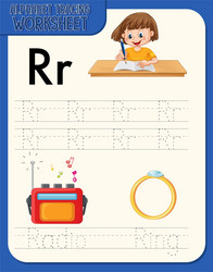 Letter a uppercase tracing practice worksheet Vector Image
