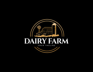 Classic elegance black gold farm logo design Vector Image