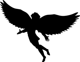 Flying man angel silhouette mythology symbol Vector Image
