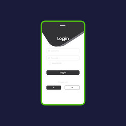 Mockup screen with login form Royalty Free Vector Image