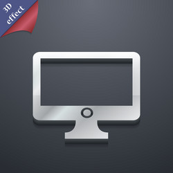 Computer widescreen monitor icon symbol 3d style Vector Image
