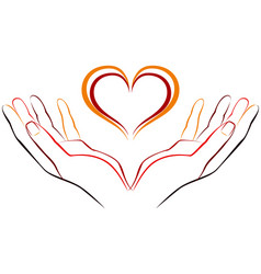 Hand with love Royalty Free Vector Image - VectorStock