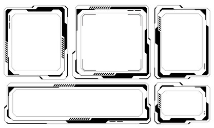 Hud frames black user interface elements design Vector Image