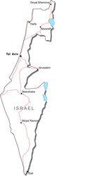 Political map of israel Royalty Free Vector Image